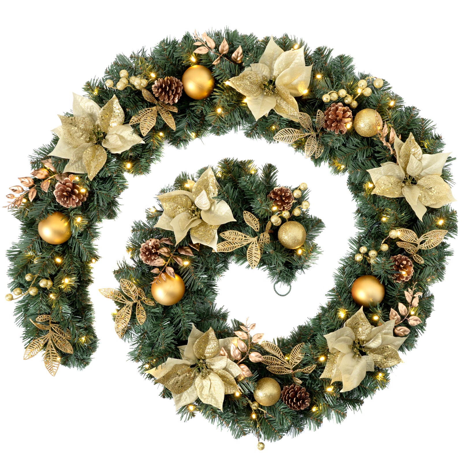 Pre-Lit Extra-Thick Multi-Functional Garland, 9 ft — We R Christmas