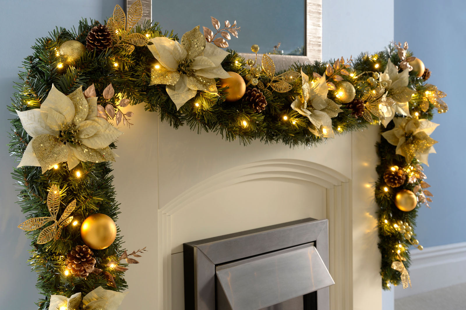 Pre-Lit Extra-Thick Multi-Functional Garland, 9 ft — We R Christmas