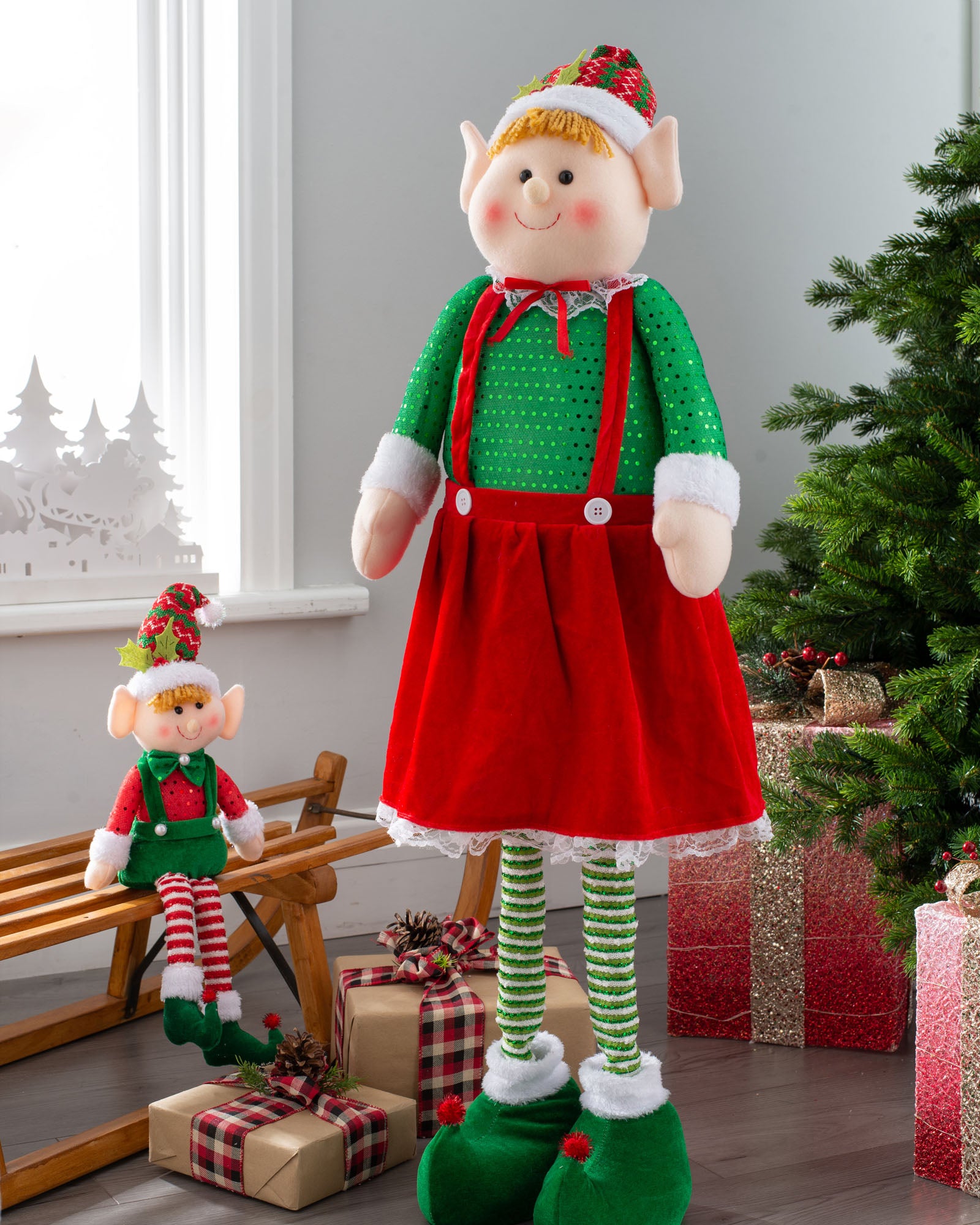 Standing Elf Figurine with Extendable Legs, 60-109 cm — We R Christmas