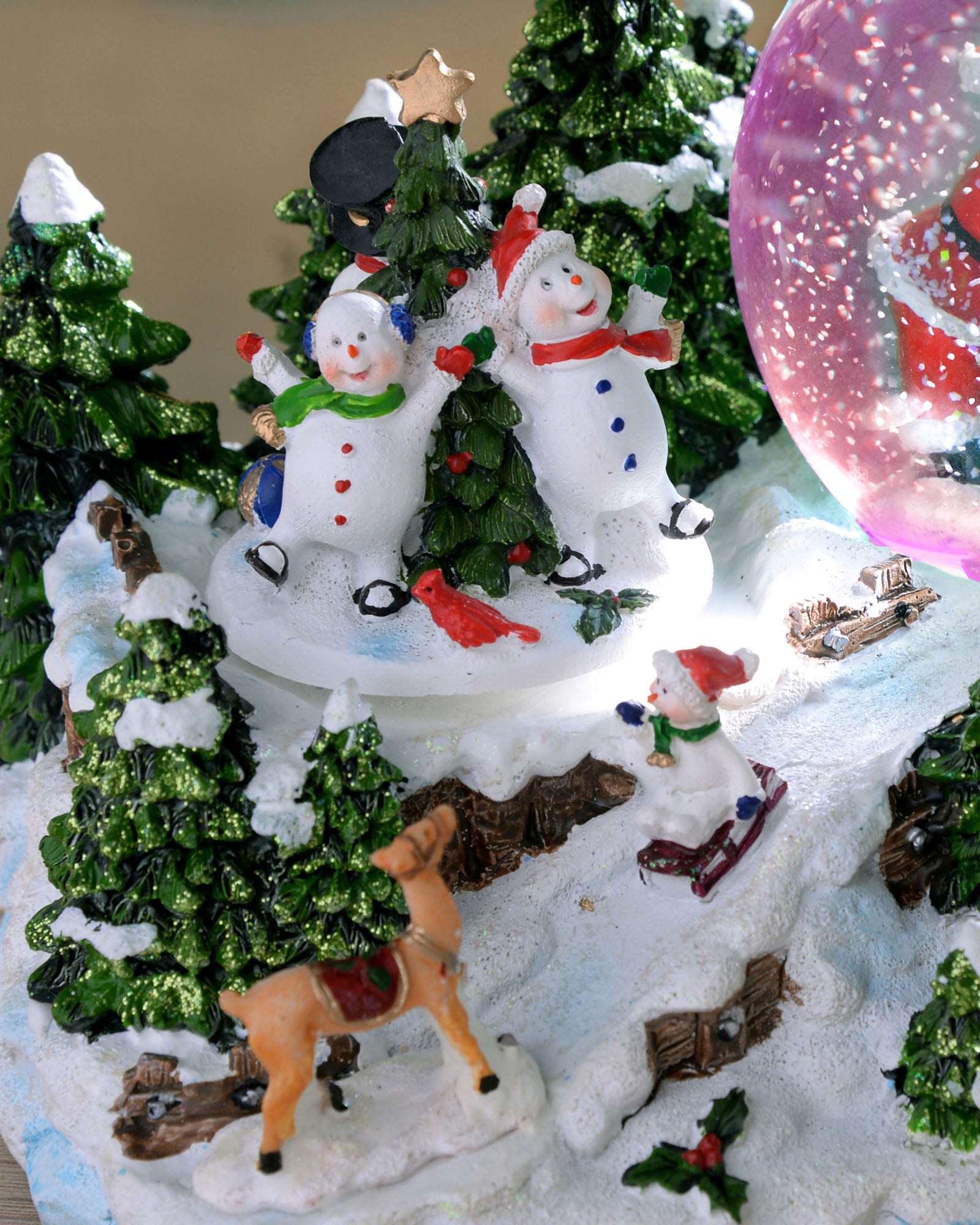 Santa & Snowman Snowglobe, 22 cm — We R Christmas